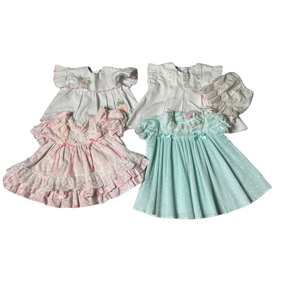 Dresses | Vintage 7s 80s Baby Girl Frilly Spring Easter Dresses 918 ...